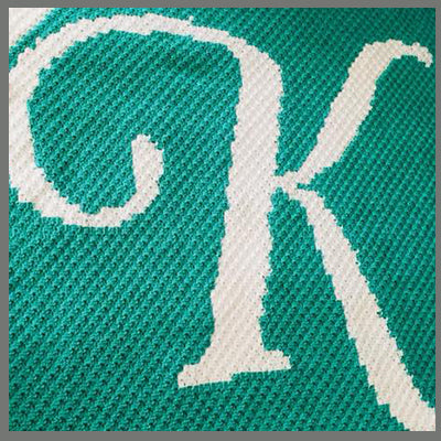 Custom Monogram Fancy Font Letter K C2C Crochet Graphgan – Acrylic Stew
