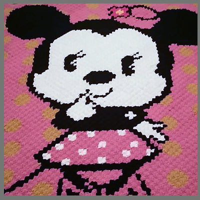 Vintage Minnie Mouse Polka Dots C2C Crochet Graphgan – Acrylic Stew