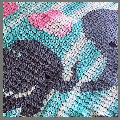 Baby Elephant & Mommy C2C Graphgan – Acrylic Stew