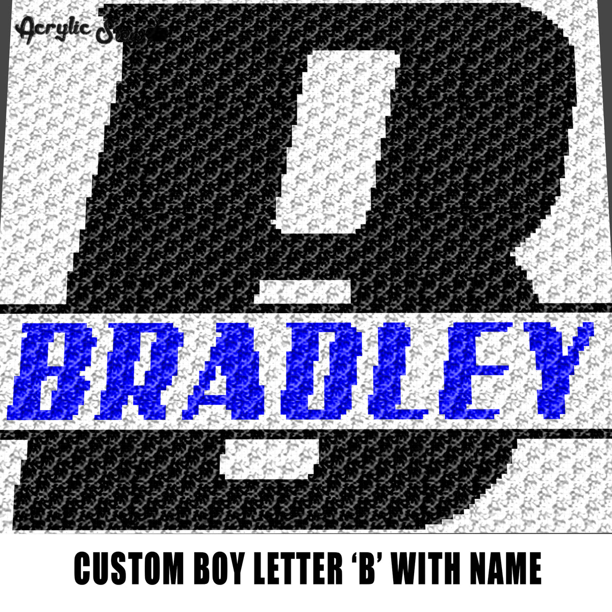 Custom Personalized Letter 'B' and Custom Name for Boy crochet graphga ...
