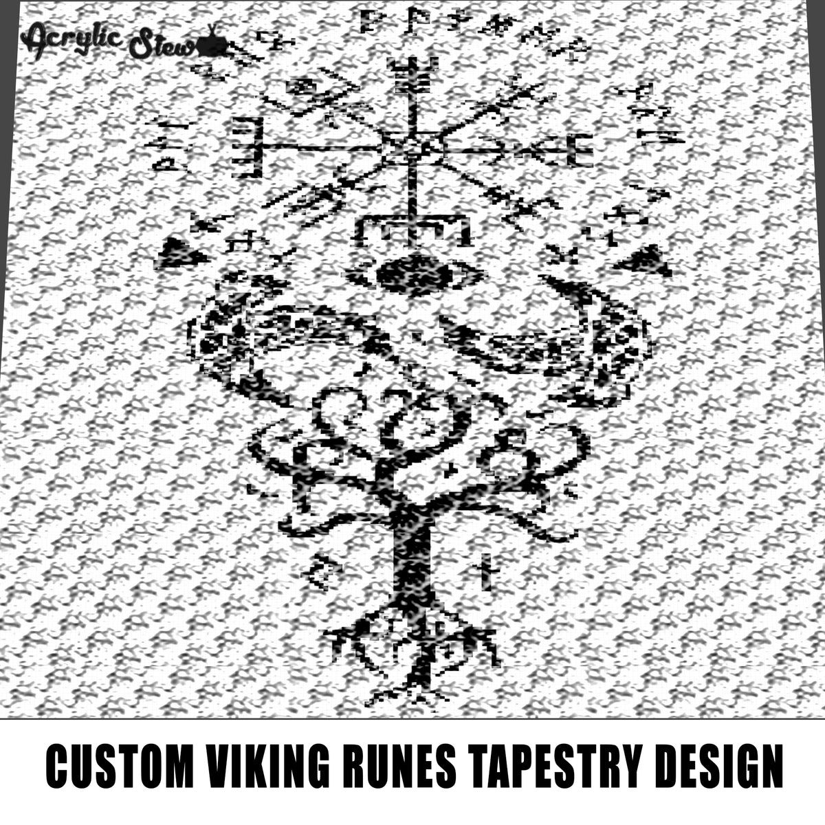 Custom Viking Symbols and Runes Typography and Monochromatic Art Desig ...