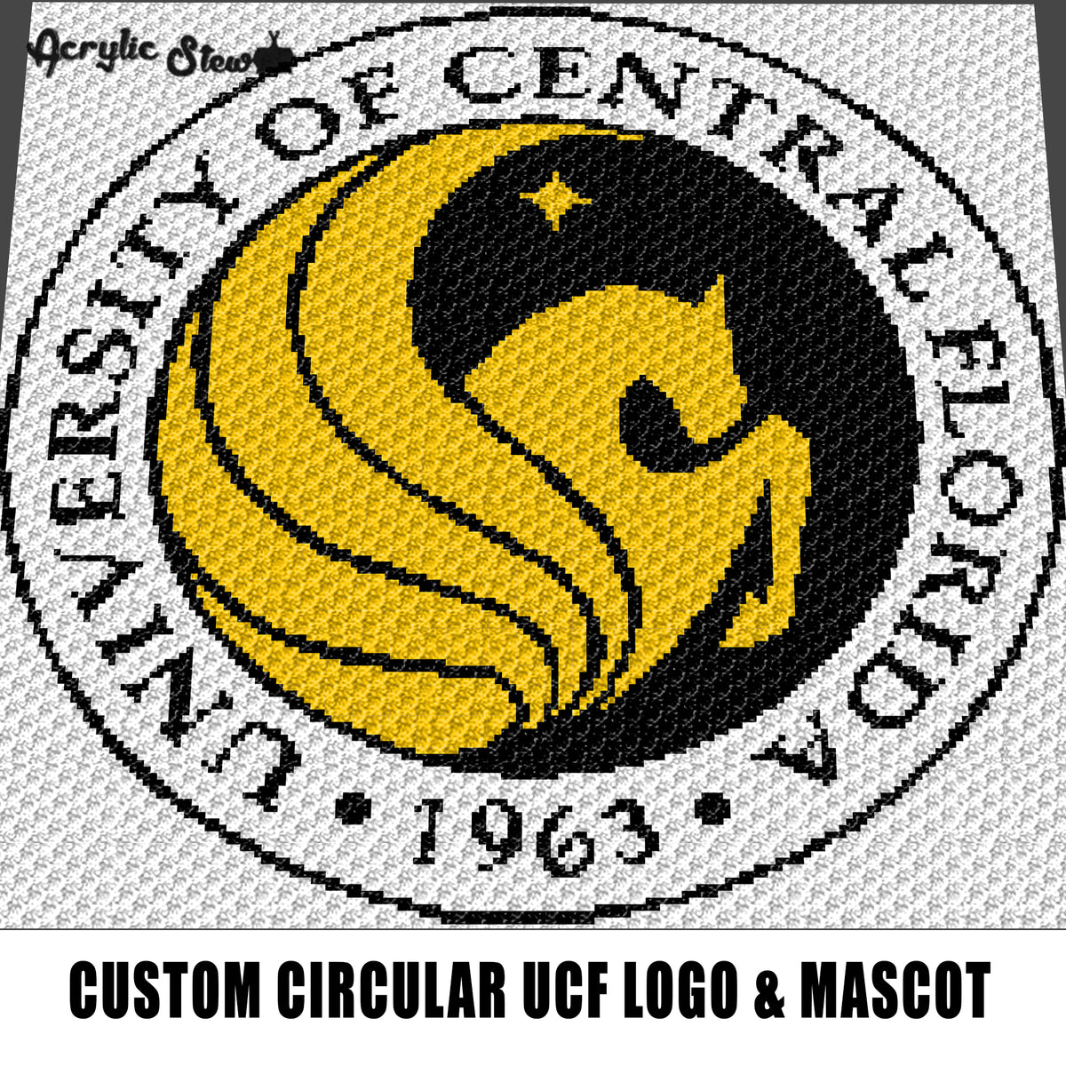 Custom University of Central Florida UCF Round Logo & Mascot Pegasus C ...