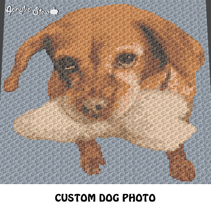Custom Dog Beloved Family Pet Photo crochet graphgan blanket pattern ...