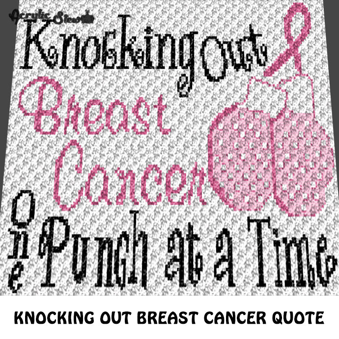 Knocking Out Breast Cancer Awareness Quote Typography crochet graphgan ...