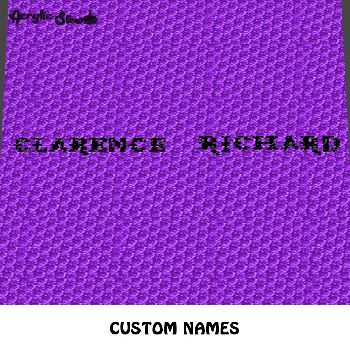 Custom Personalized Names 'Clarence' 'Richard' Monogrammed crochet gra ...